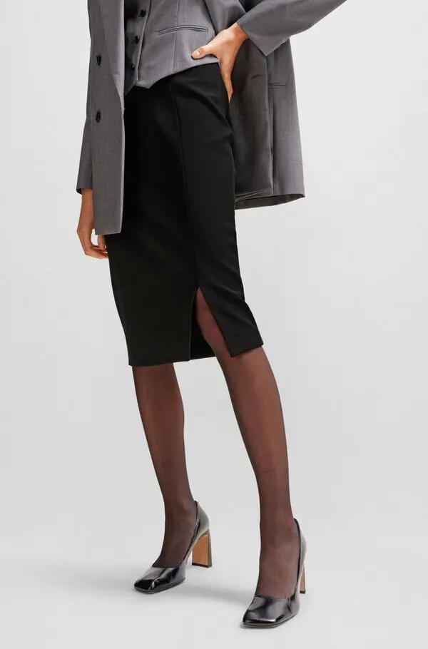 Hugo Boss Side-slit Pencil Midi Skirt
