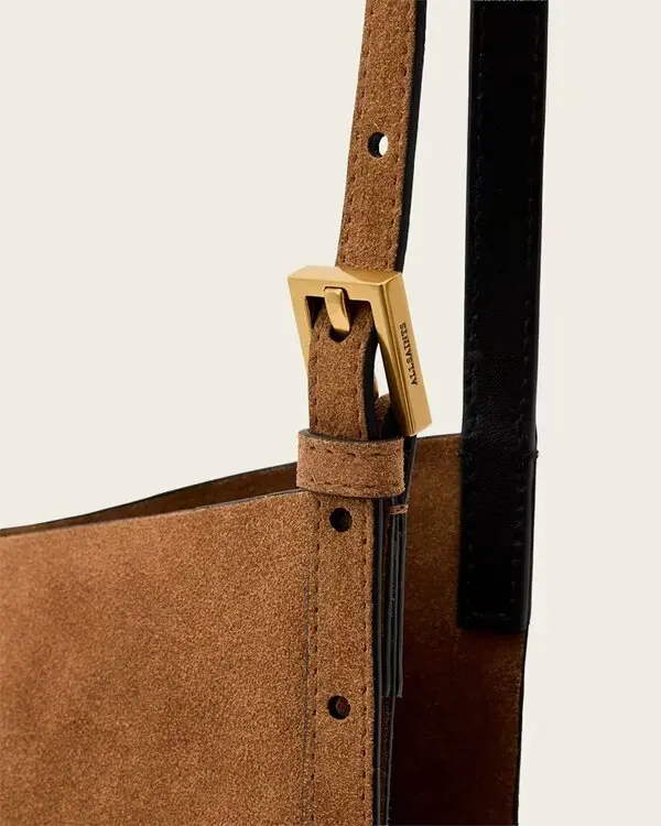 ALLSAINTS Ara Suede Shoulder Bag - Tan