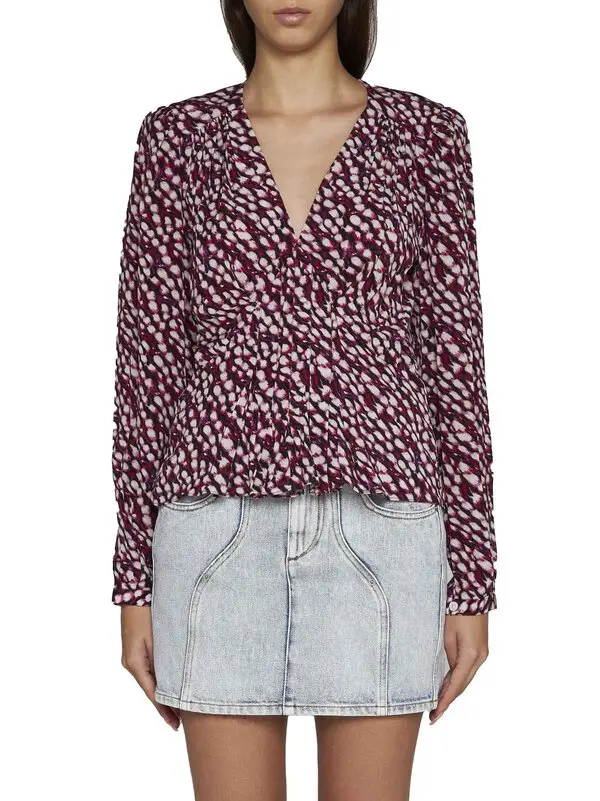 Isabel Marant Étoile Graphic-printed V-neck Shirt