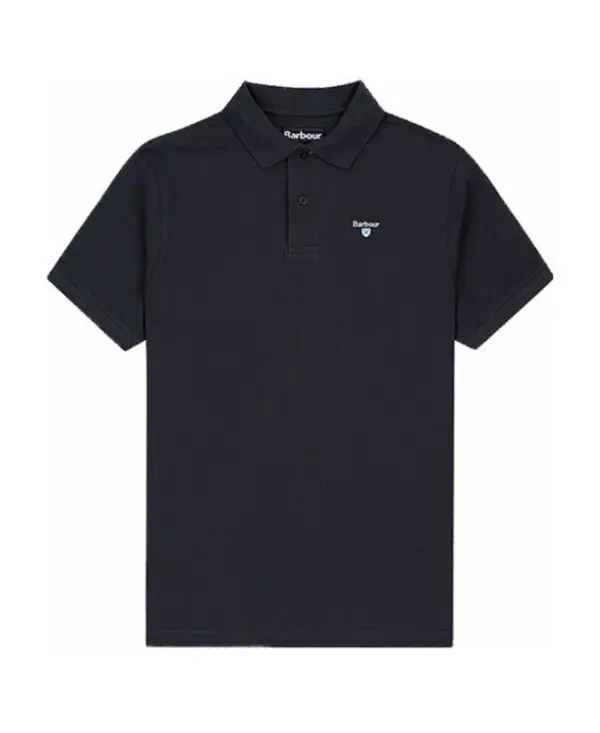 Barbour Navy Blue Button-down Polo Shirt - Black