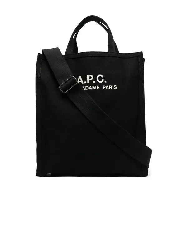 A.p.c. Shopping Bag With Logo - Black