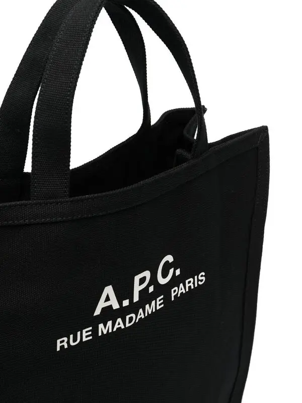 A.p.c. Shopping Bag With Logo - Black