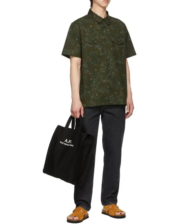 A.p.c. Shopping Bag With Logo - Black