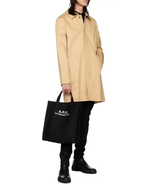 A.p.c. Shopping Bag With Logo - Black