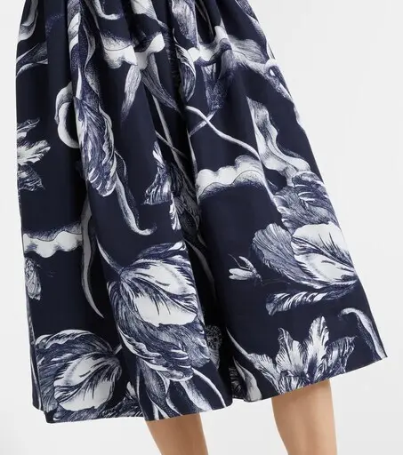 Erdem Floral Cotton-blend Faille Midi Dress