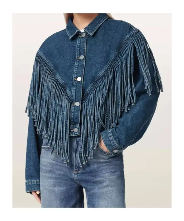 ALLSAINTS Fringed Denim Jacket