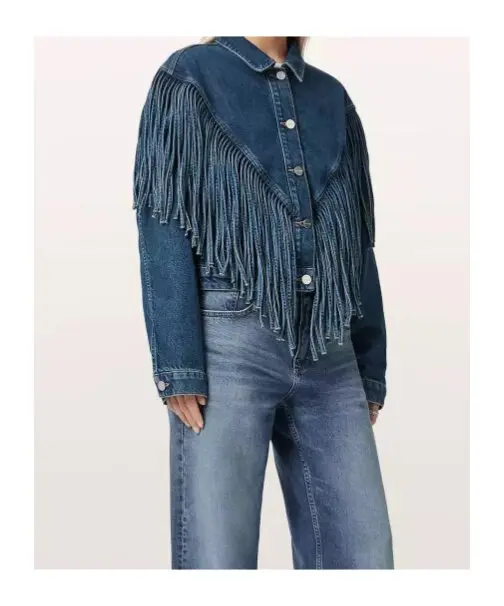 ALLSAINTS Fringed Denim Jacket