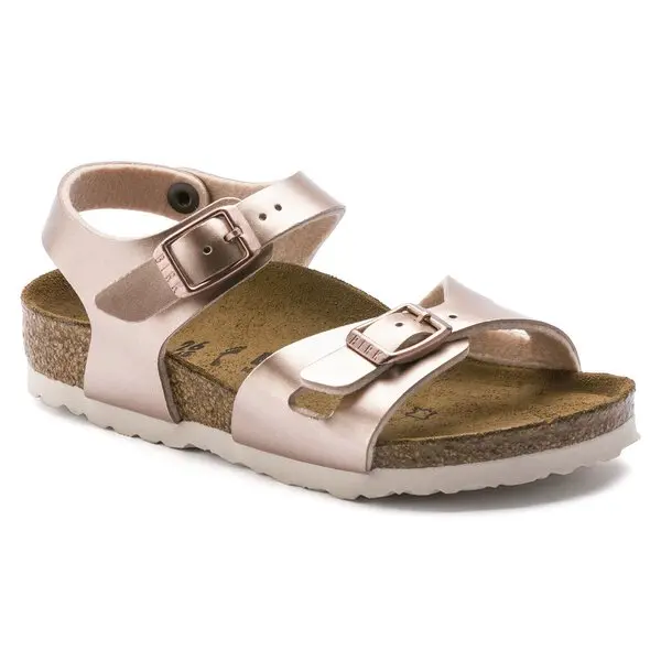 BIRKENSTOCK Metallic Leather Sandals With Buckle Detail