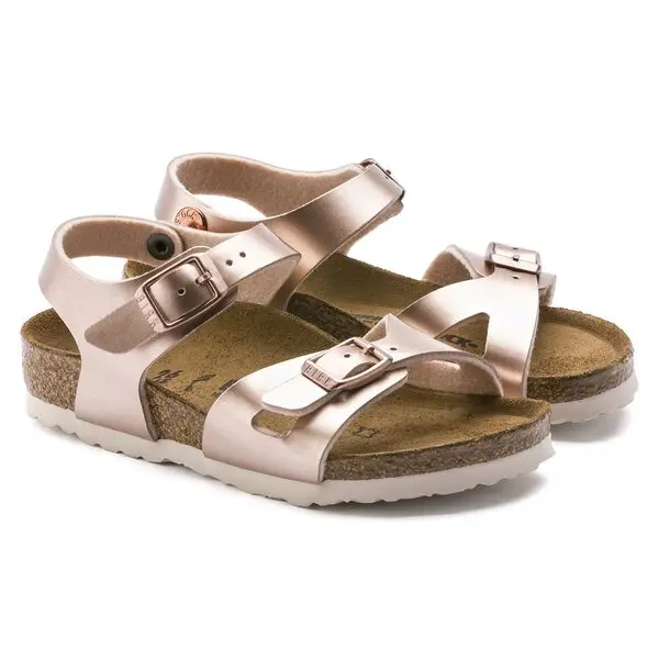 BIRKENSTOCK Metallic Leather Sandals With Buckle Detail