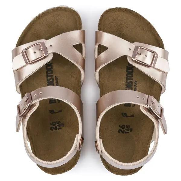 BIRKENSTOCK Metallic Leather Sandals With Buckle Detail