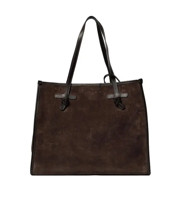 GIANNI CHIARINI Marcella Knotted Suede Tote Bag - Brown