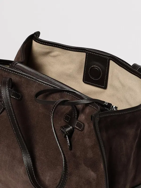 GIANNI CHIARINI Marcella Knotted Suede Tote Bag - Brown