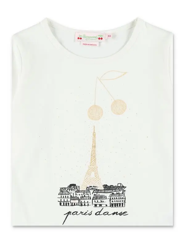 Bonpoint Eiffel Tower And Cherry Printed Long Sleeve T-shirt