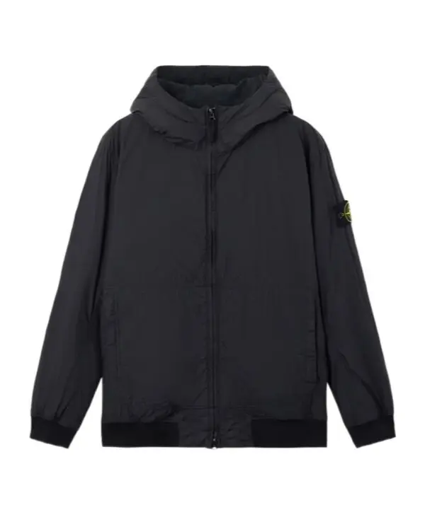 Stone Island Logo Patch Zip-up Hooded Jacket