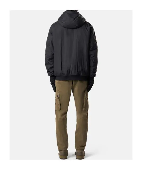 Stone Island Logo Patch Zip-up Hooded Jacket