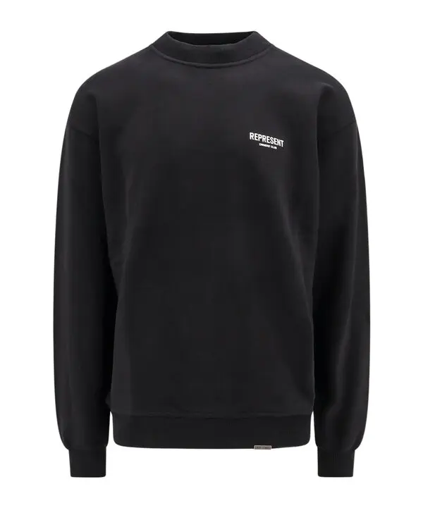 REPRESENT Owners Club Logo Printed Crewneck Sweatshirt - Black