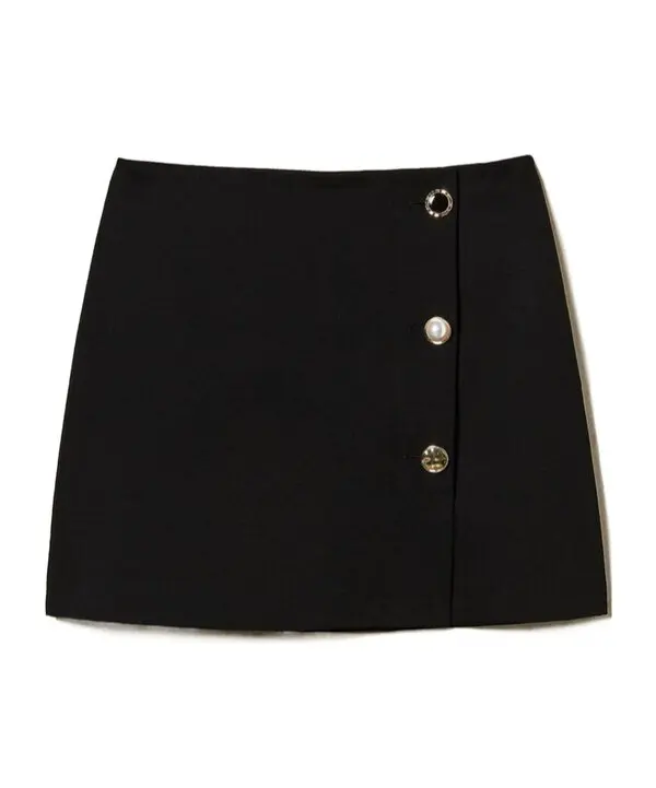 TWINSET Logo Plaque Mini Skirt - Black