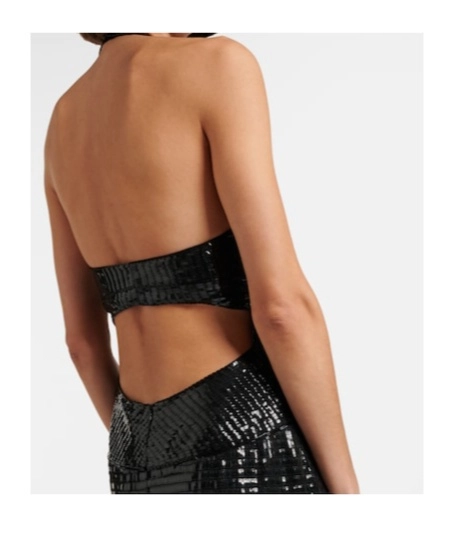 Roberto Cavalli Sequined Halterneck Silk Gown