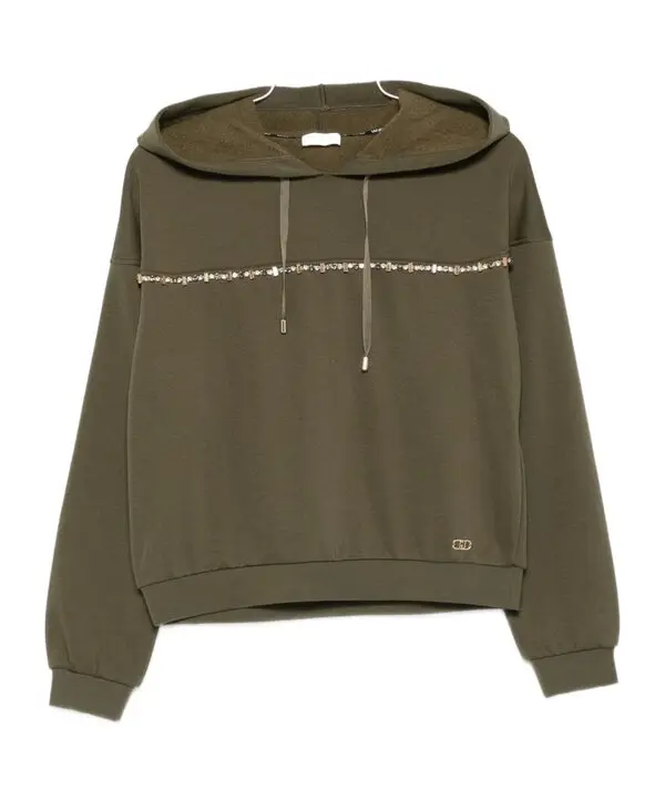 Liu Jo Embellished-band Hoodie - Brown