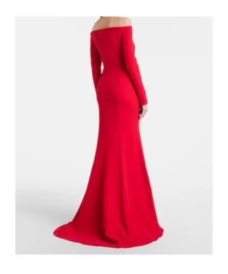 SAFIYAA LONDON Rory Floral-appliqué Crêpe Gown