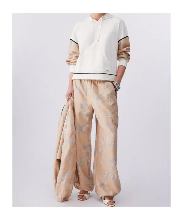 Liu Jo Floral Sleeve Hooded Sweatshirt