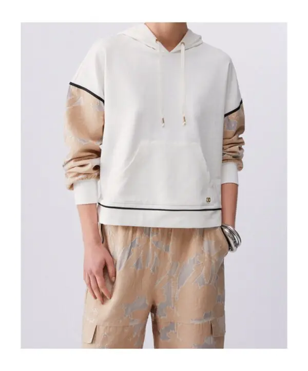 Liu Jo Floral Sleeve Hooded Sweatshirt