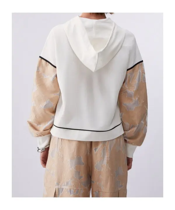 Liu Jo Floral Sleeve Hooded Sweatshirt