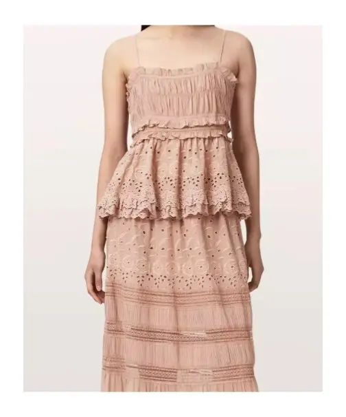 ALLSAINTS Camille Eyelet Peplum Top