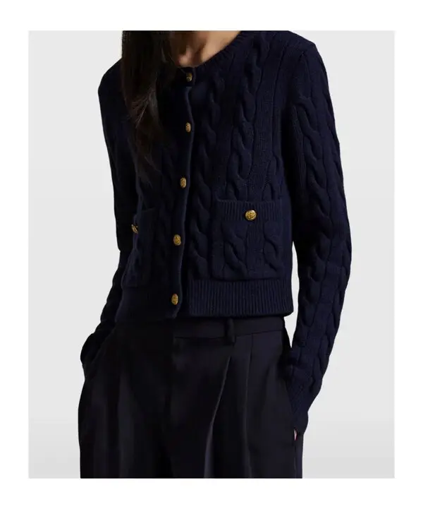 Polo Ralph Lauren Cable-knit Crewneck Buttoned Cardigan