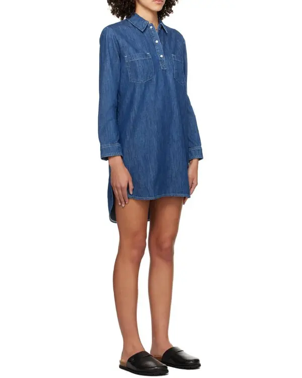 A.p.c. Texas Chest Patch Denim Mini Dress