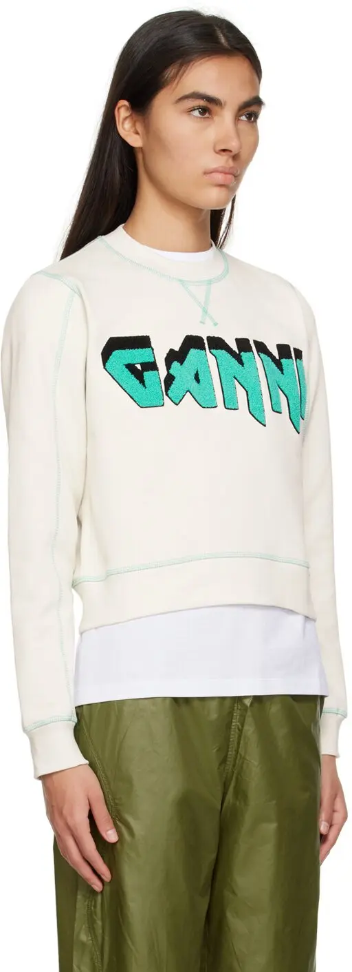 GANNI Isoli Rock Logo-embroidered Crewneck Sweatshirt