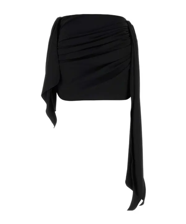 Attico Draped Ruched Mini Skirt