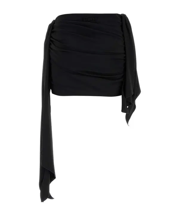 Attico Draped Ruched Mini Skirt