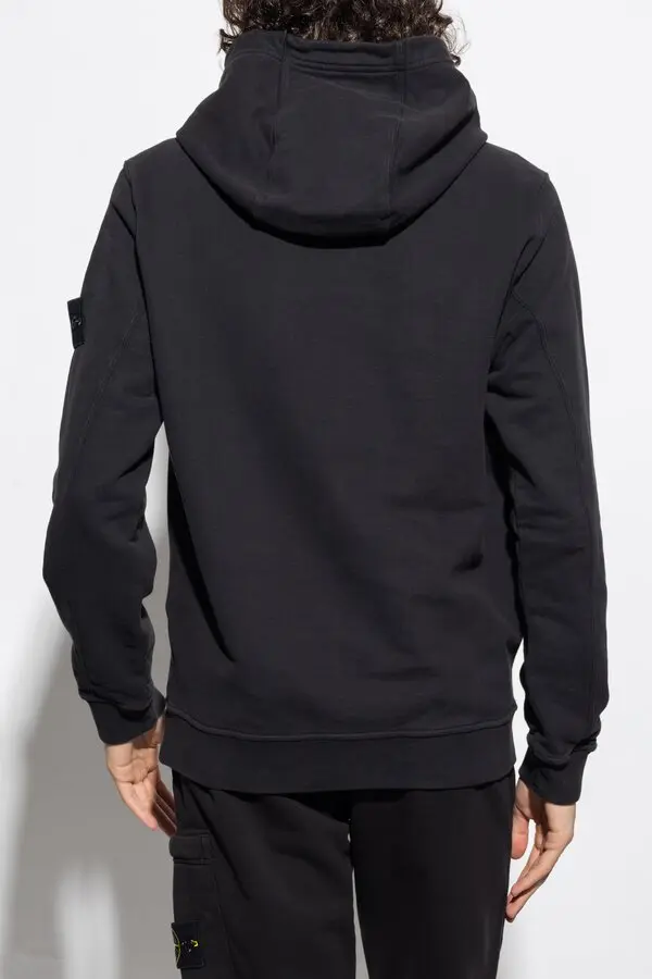 Stone Island Logo Patch Long-sleeved Hoodie