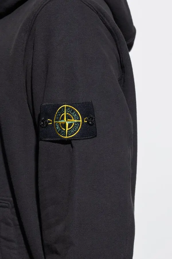 Stone Island Logo Patch Long-sleeved Hoodie
