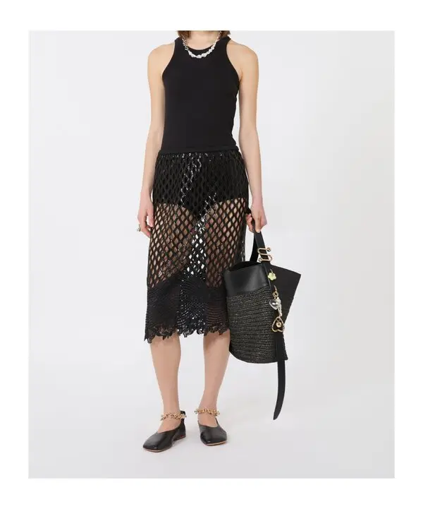 Sportmax Sequin-embellished Open-knit Skirt