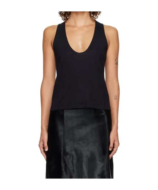 Loulou De Saison Albia Jersey Tank Top - Black