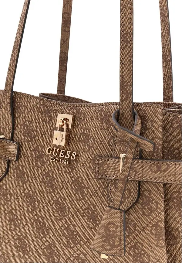 Guess Yesba Monogram-pattern Padlock-detail Shoulder Bag