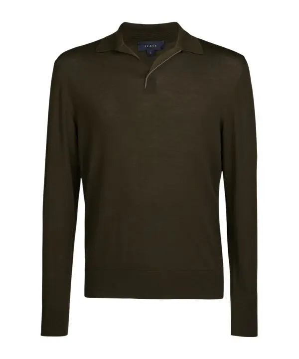 Sease Long-sleeved Polo Shirt - Black
