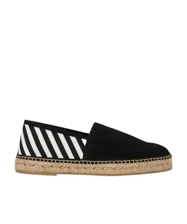 Off-White Diagonal Stripes Espadrilles - Black