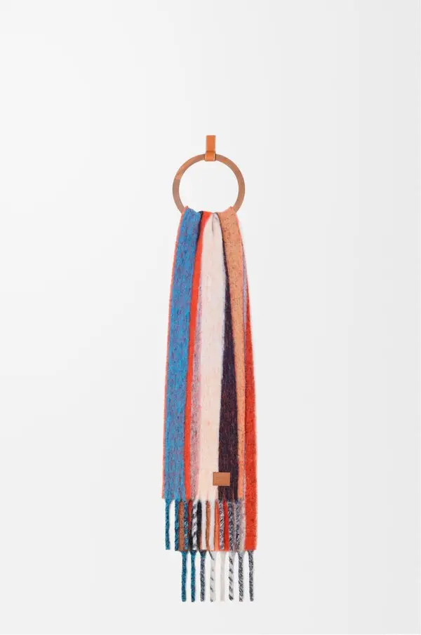 Loewe Fringed-edge Striped Scarf