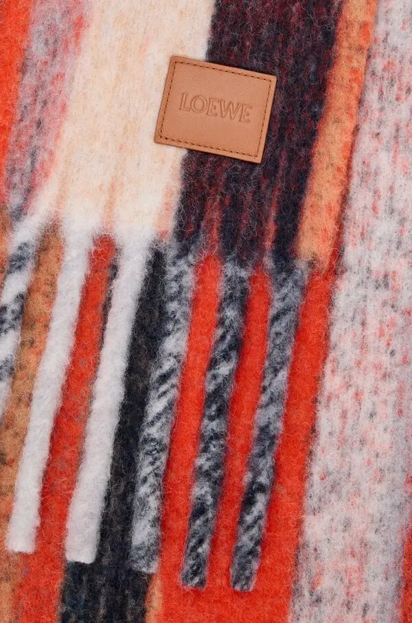 Loewe Fringed-edge Striped Scarf