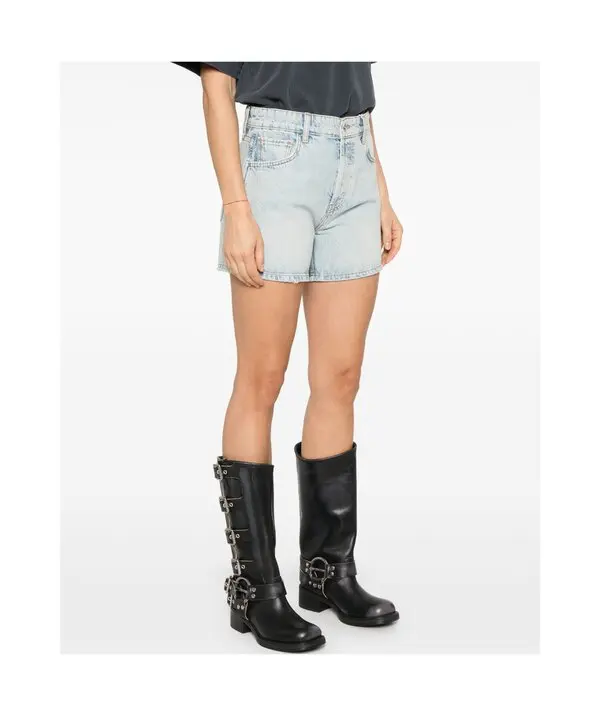 ANINE BING Belt-loop Denim Shorts