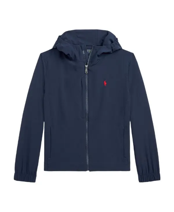 Polo Ralph Lauren Zip-up Hooded Jacket With Embroidered Logo - Blue