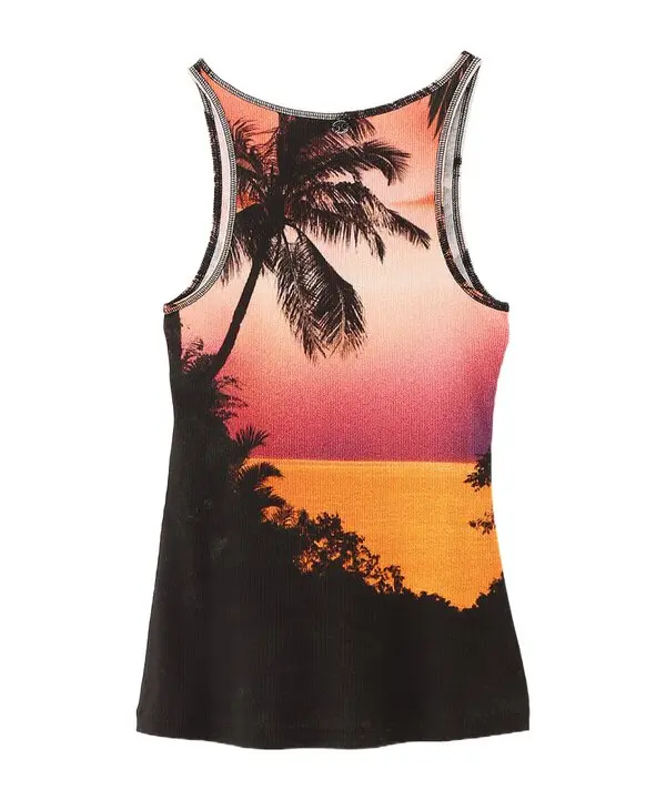 Rabanne Graphic-print Ribbed Tank Top