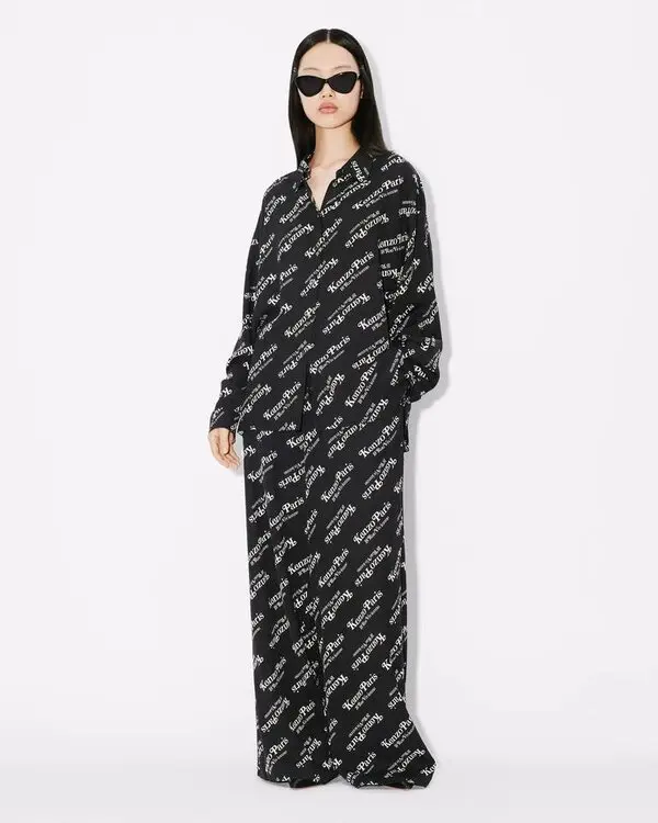 Kenzo Verdy Logo-printed Wide Leg Pajama Pants