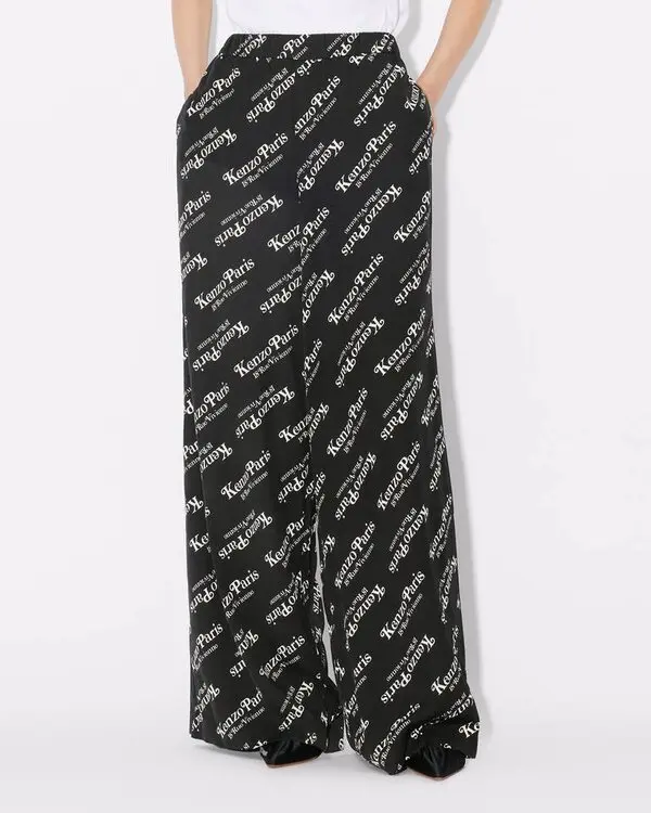 Kenzo Verdy Logo-printed Wide Leg Pajama Pants