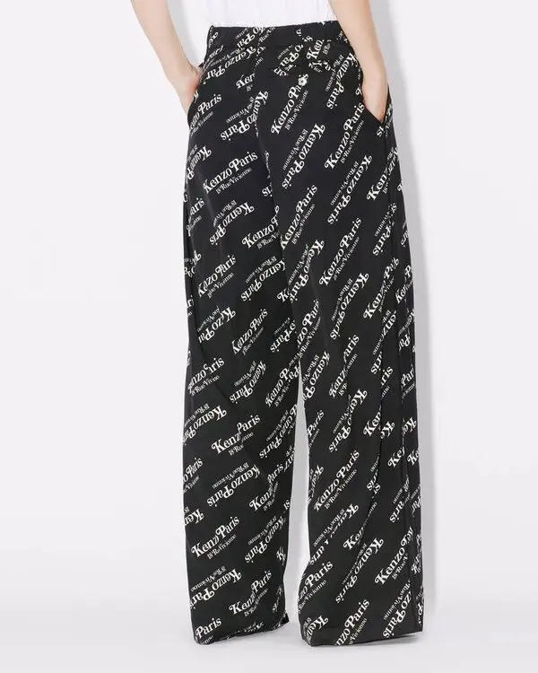 Kenzo Verdy Logo-printed Wide Leg Pajama Pants