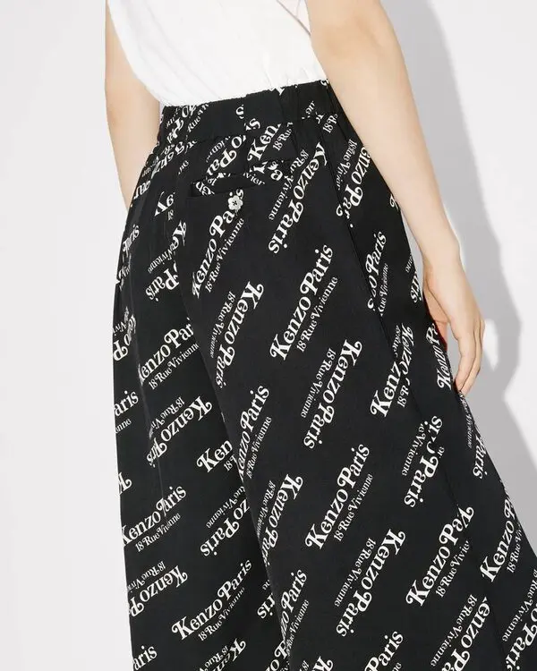 Kenzo Verdy Logo-printed Wide Leg Pajama Pants