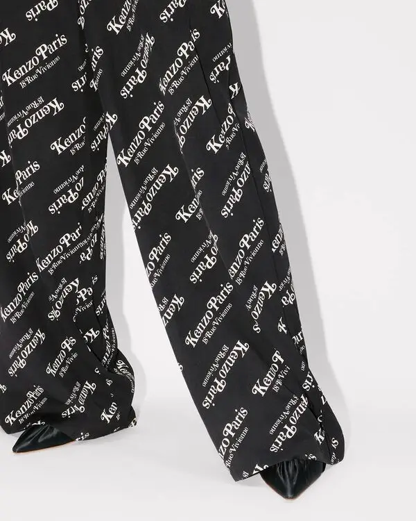 Kenzo Verdy Logo-printed Wide Leg Pajama Pants